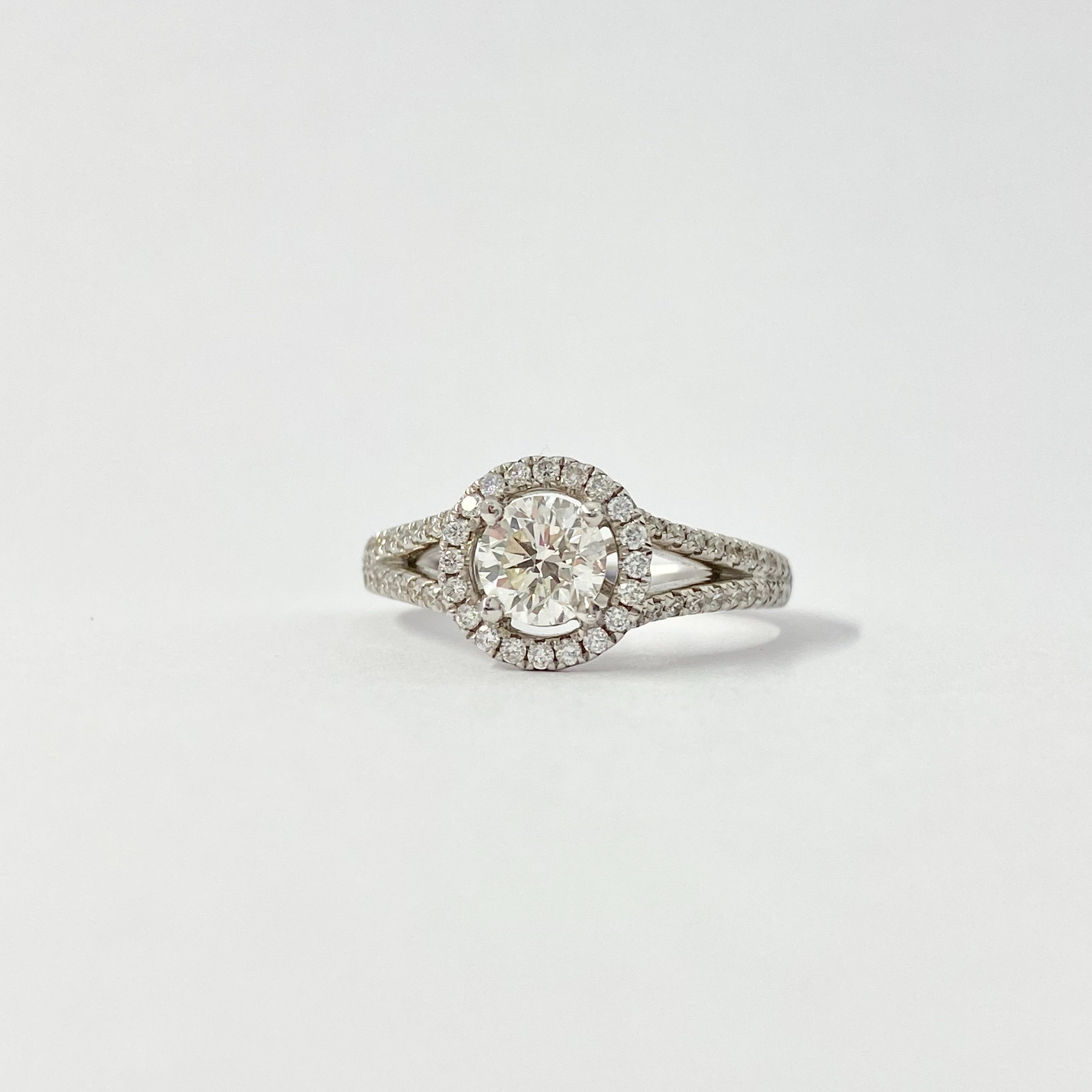 Diamond Halo Engagement Ring Brian de Staic